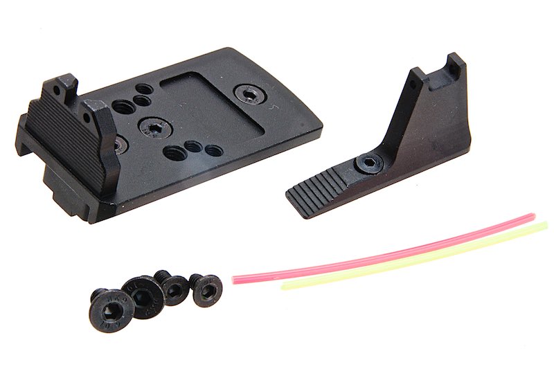 5KU Fiber Front and Rear Sight Mount / RMR Mount Base For Action Army ...