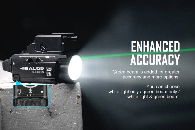 OLIGHT Baldr Mini Tactical Flashlight & Green Laser Combo (Desert Tan)