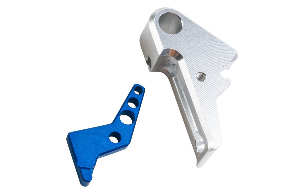 Revanchist Silver Flat Trigger w/ Blue Trigger Safety For VFC Walther ...