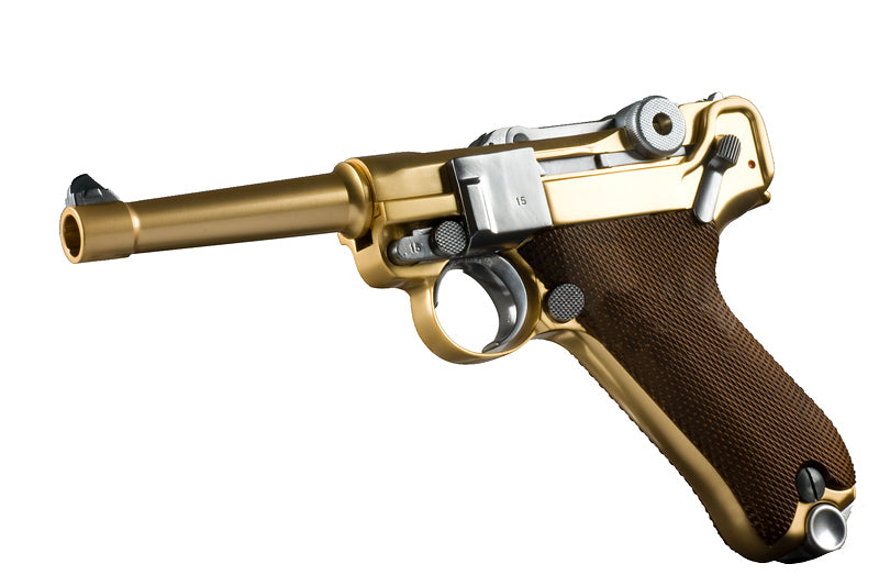 WE Luger P08 4 inch GBB Pistol Airsoft Guns (Gold) | eHobby Asia
