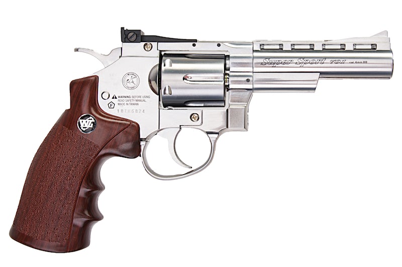 Gun Heaven (WinGun) 701 6mm Co2 Revolver (Brown Grip/ 4 inch/ Silver)